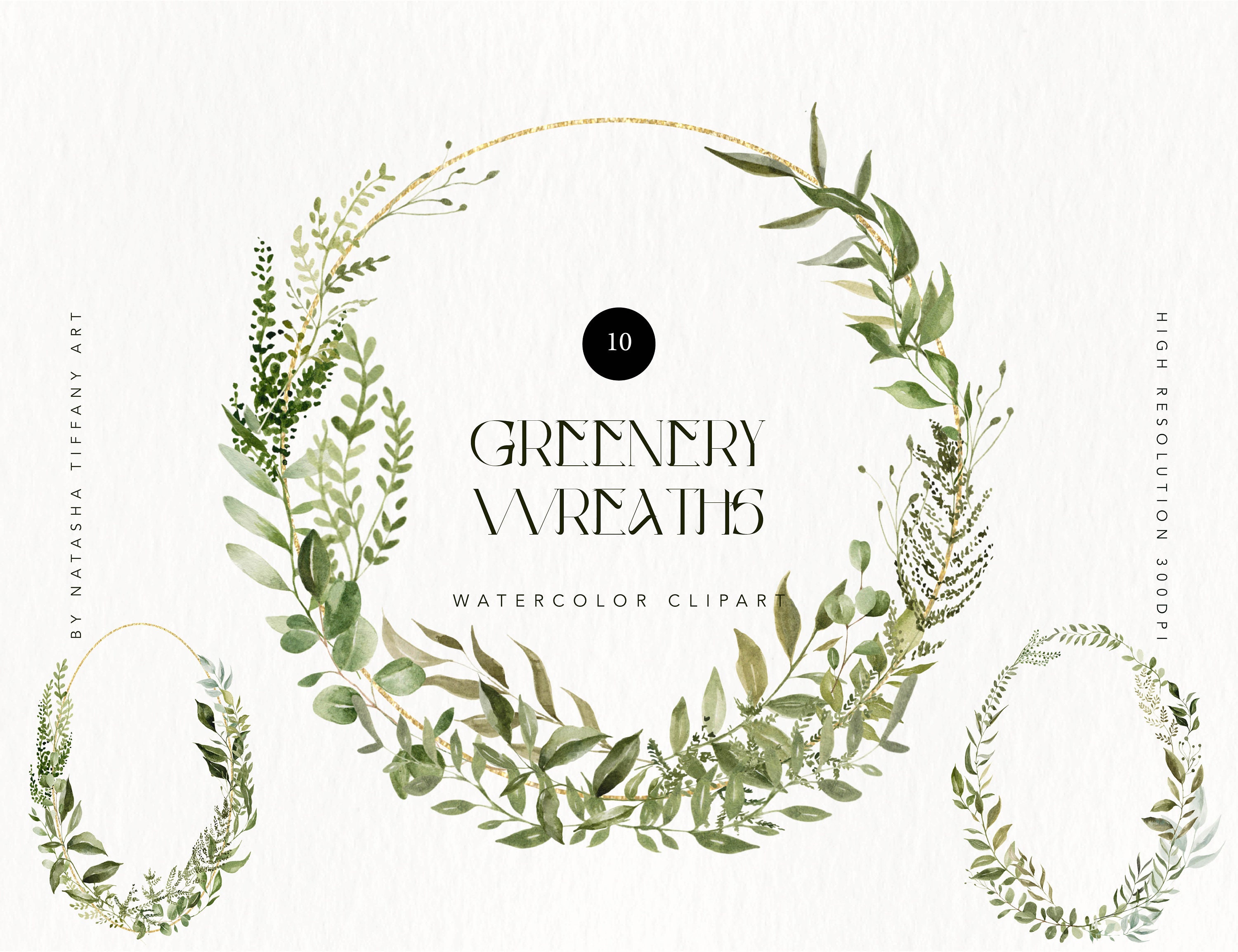 Watercolor Greenery,greenery Wreath Clipart, Leaves Clipart,eucalyptus ...