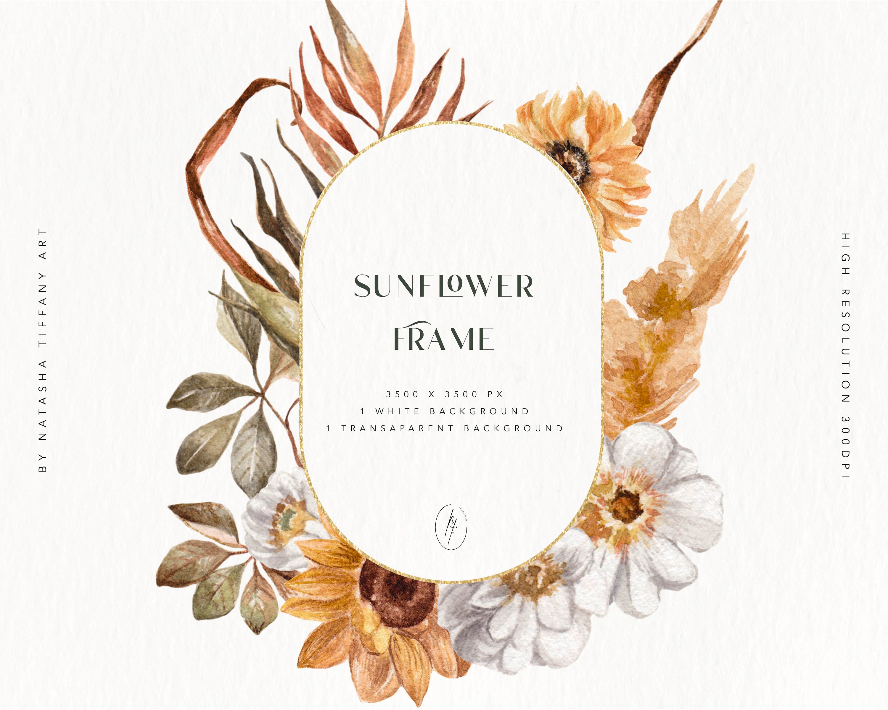 Boho Frame Clipartsunflower Framesunflower Clipartsummer - Etsy
