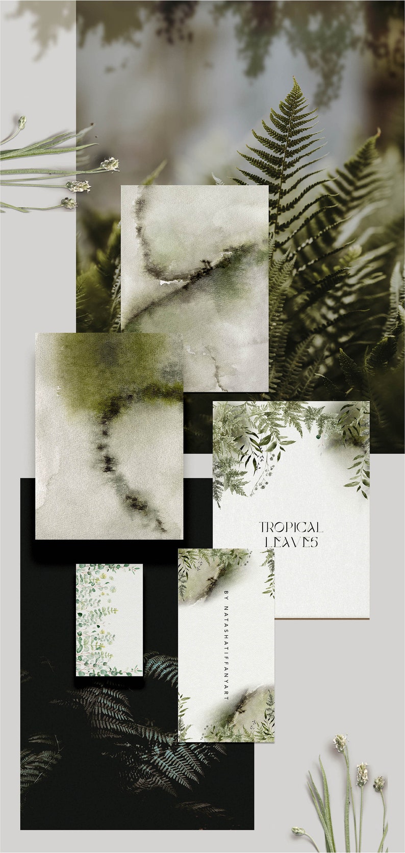 Watercolor Floral Clipart Tropical Leaves Clipart Eucalyptus | Etsy