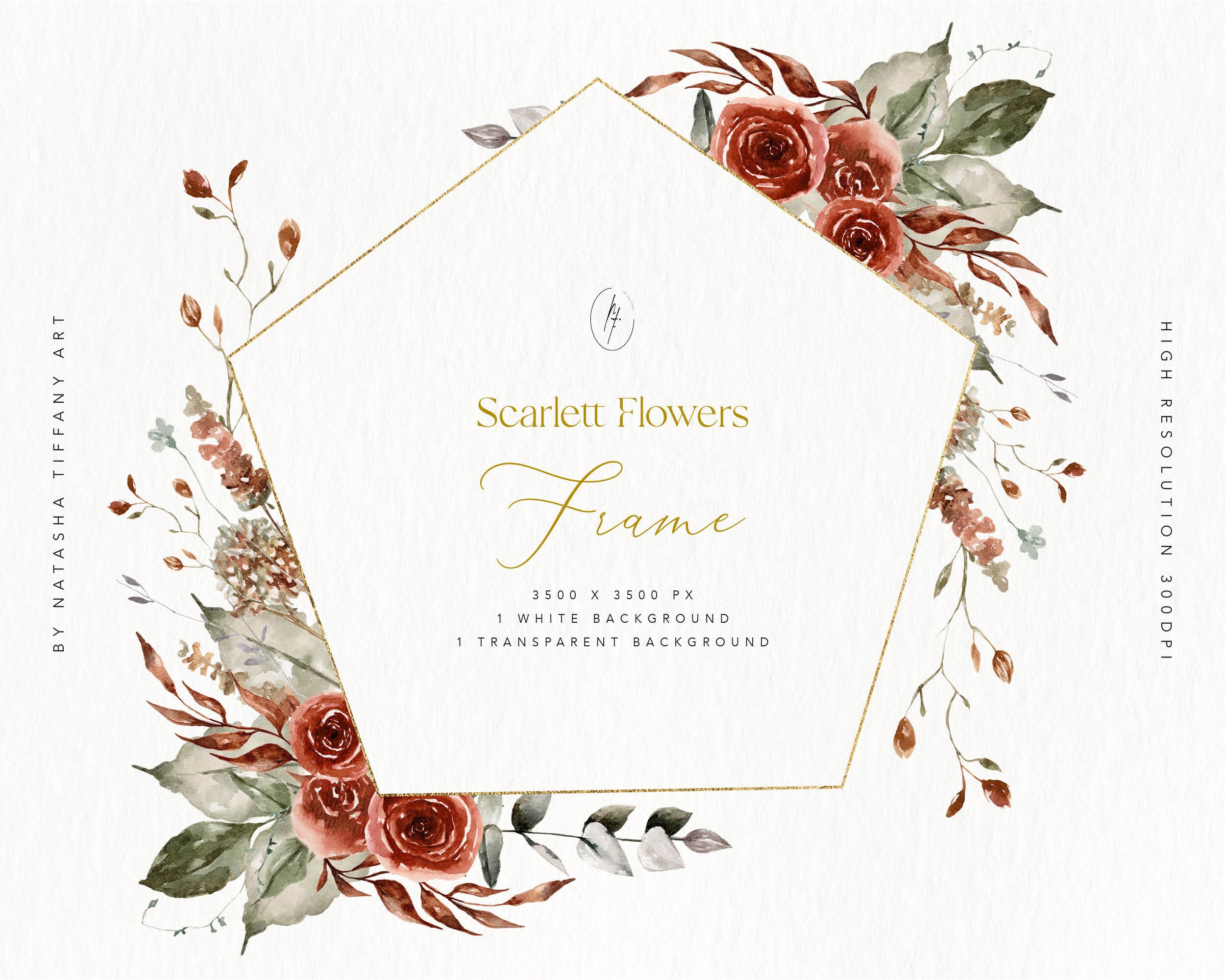 Watercolor Rose Frame, Watercolor Floral Clipart,wedding Frame,rose ...