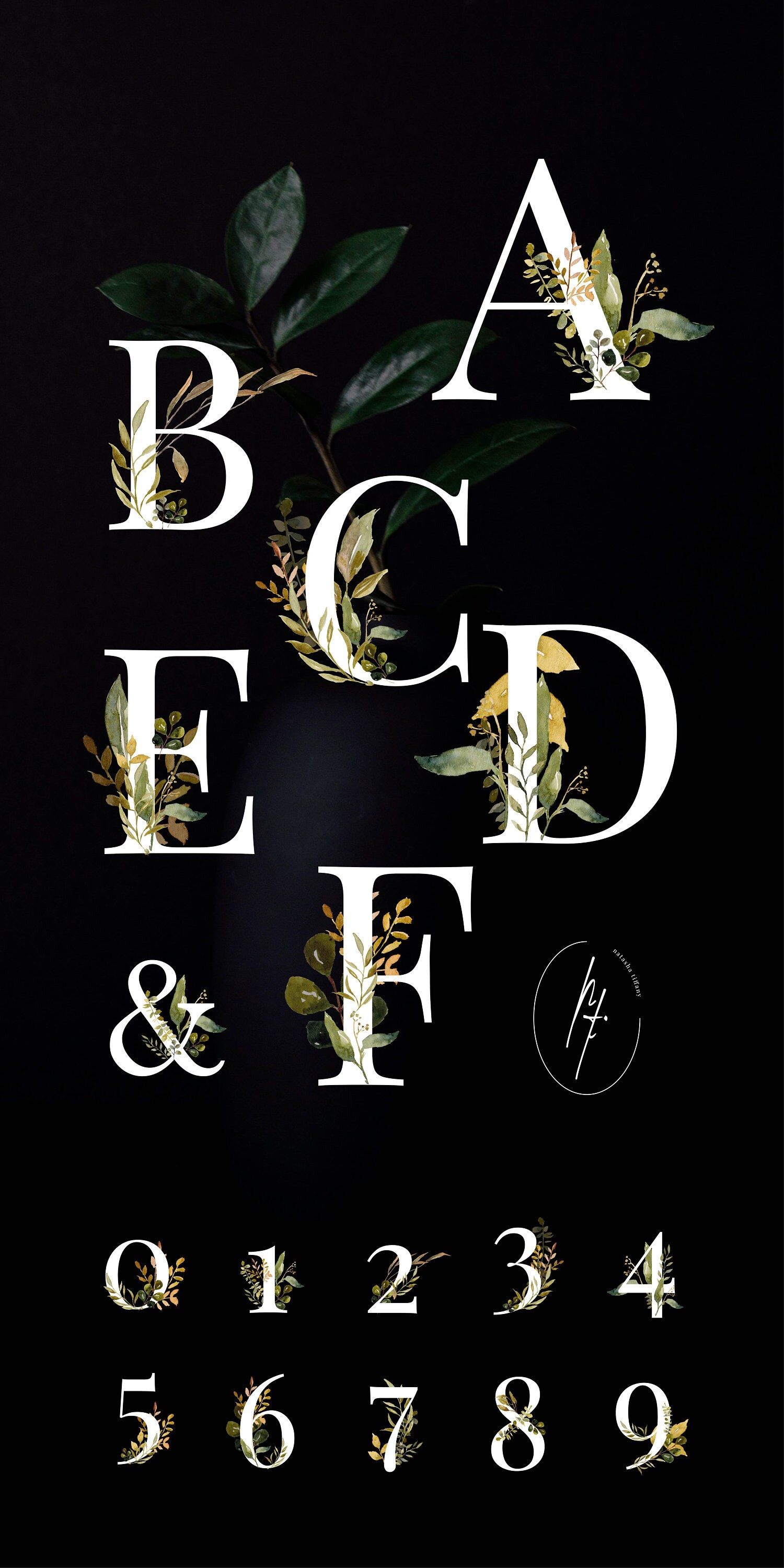 Floral Alphabet Botanical PNG Alphabet Stickers Floral - Etsy