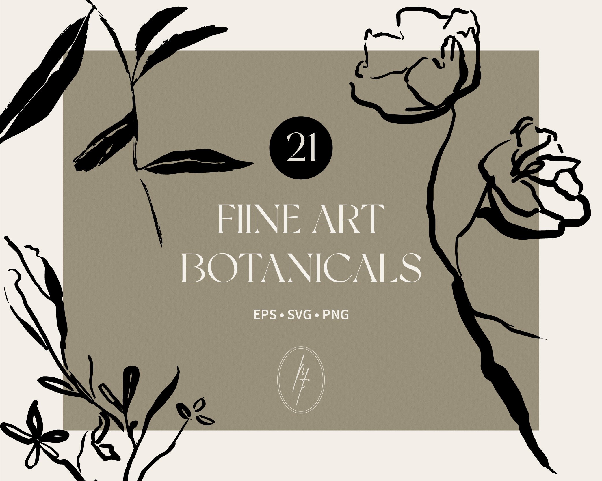 Fine Art Botanical SVG Botanical Hand Drawn Botanical - Etsy