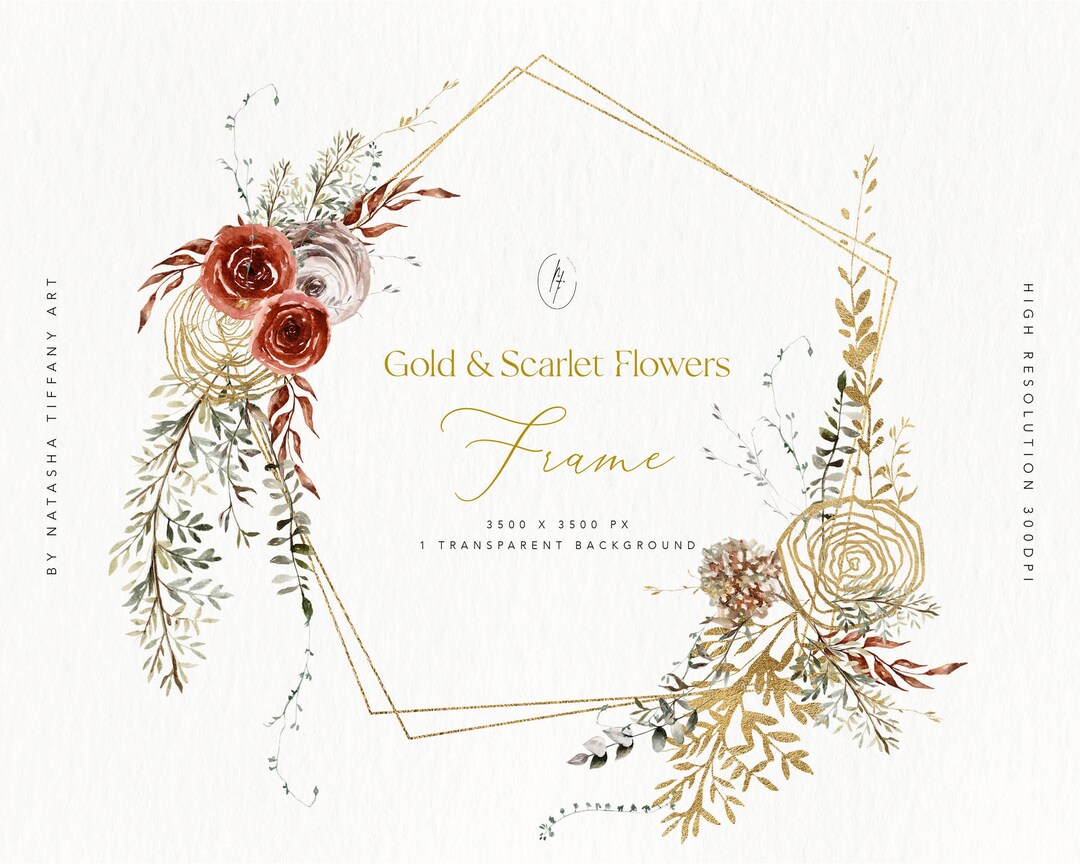 Watercolor Rose Frame, Watercolor Floral Clipart,wedding Frame,rose ...