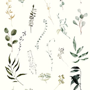 Watercolor Floral Clipart, Tropical Leaves Clipart, Eucalyptus Clipart ...