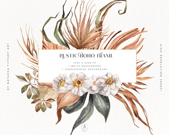 Boho Frame Clipartsunflower Framesunflower Clipartsummer - Etsy