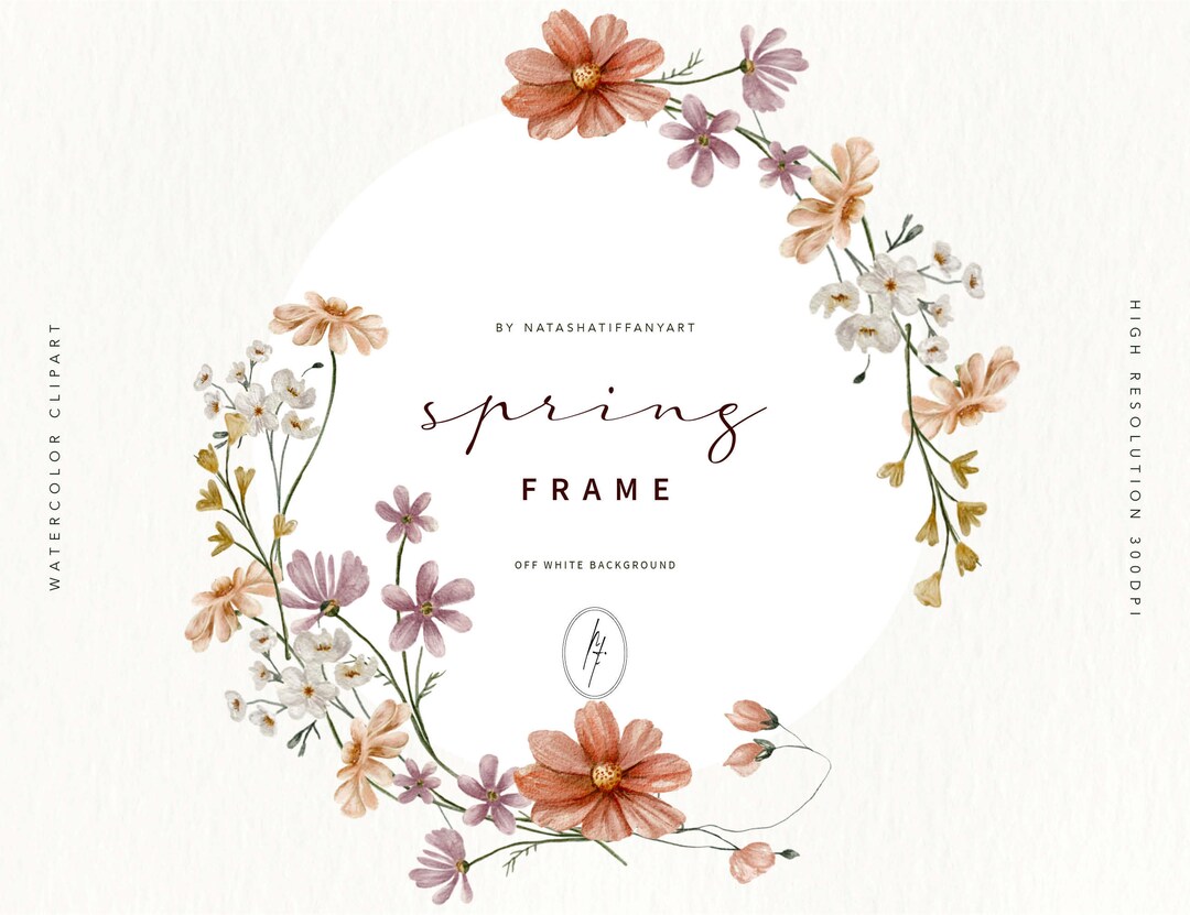 Spring Floral Clipart, Watercolor Wildflower Clipart, Floral Clipart ...