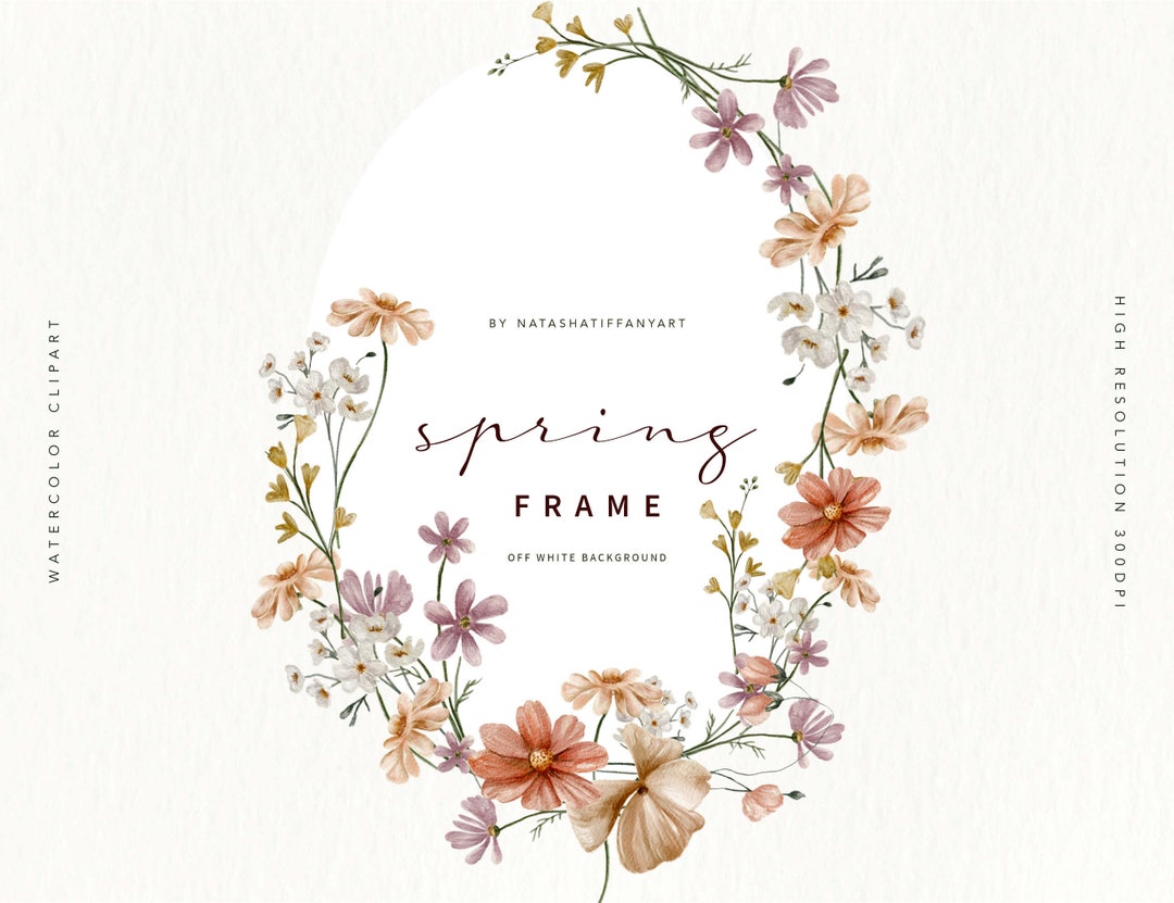 Spring Floral Clipart, Watercolor Wildflower Clipart, Floral Clipart ...