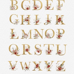 Burgundy Floral Watercolor Clipart, Valentine Clipart, Floral Wreath ...