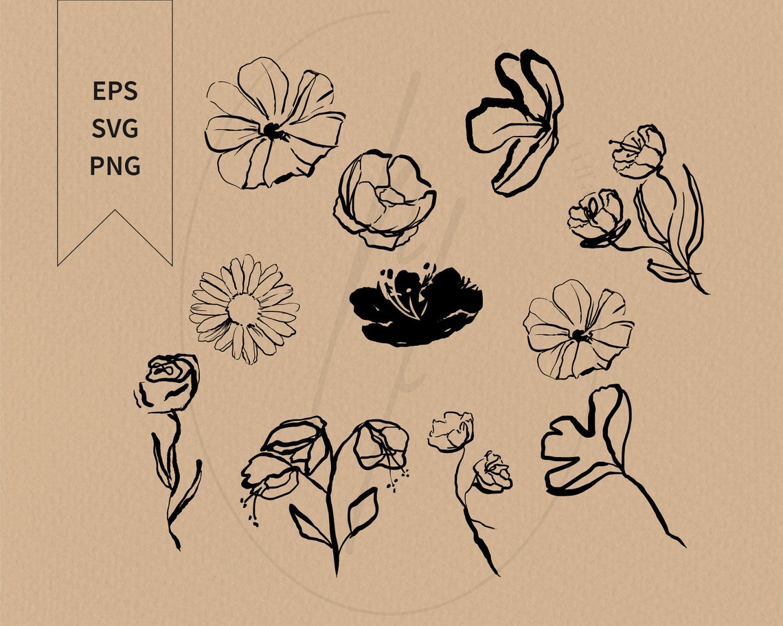 Fine Art Botanical SVG Botanical Hand Drawn Botanical - Etsy