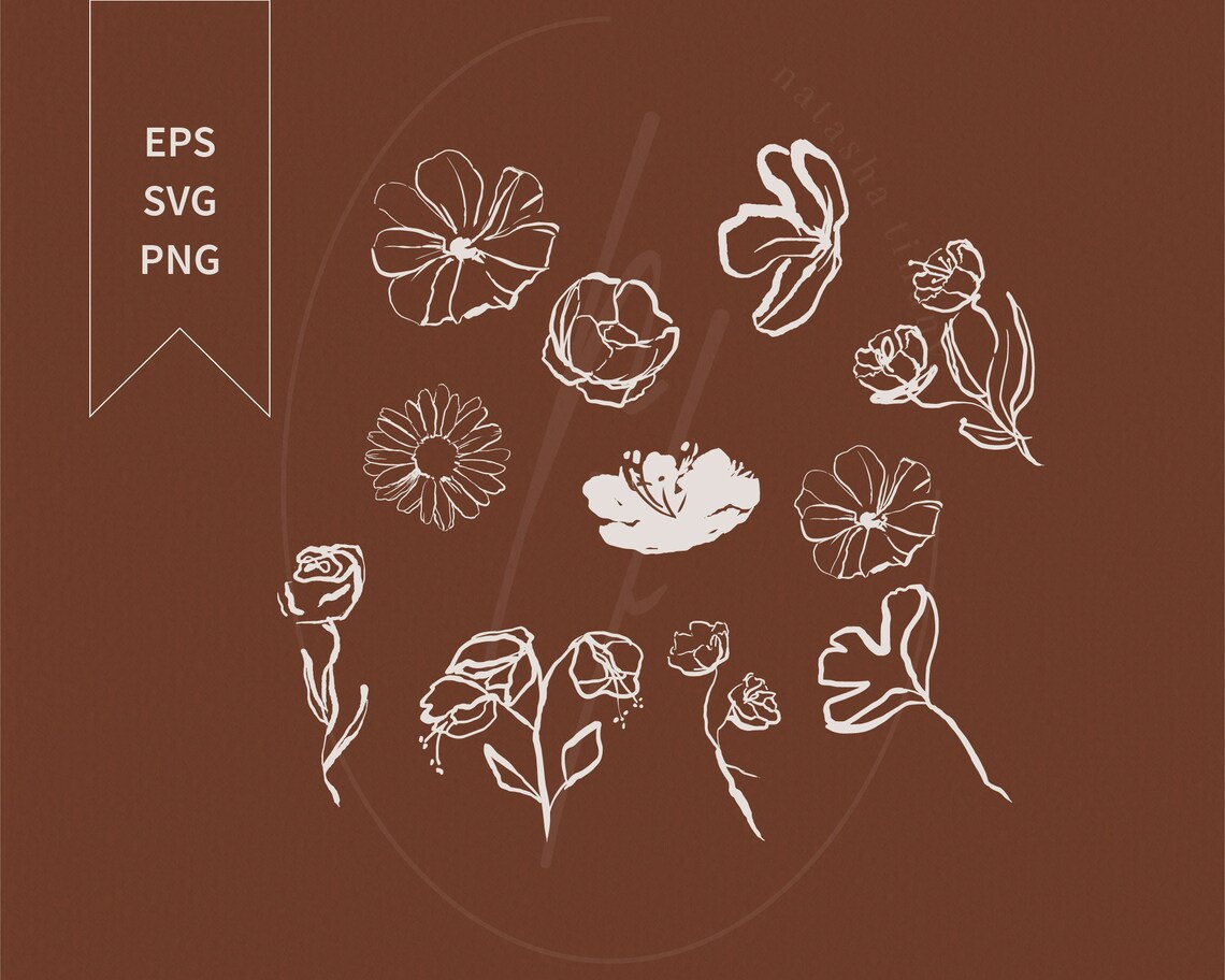 Fine Art Botanical SVG Botanical Hand Drawn Botanical - Etsy