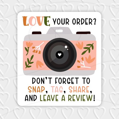 Leave a Review Sticker PNG Small Business Packaging Label - Etsy