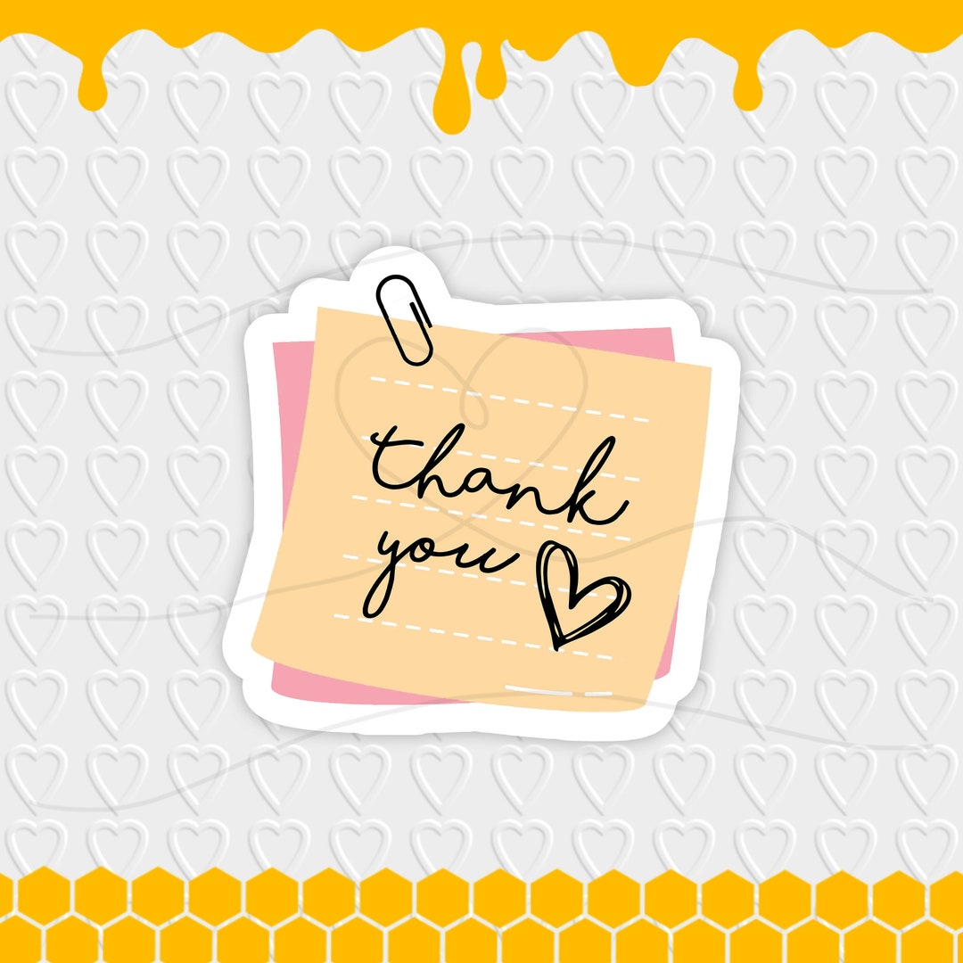 Thank You Sticky Note Digital Design | Small Business and Gift ...