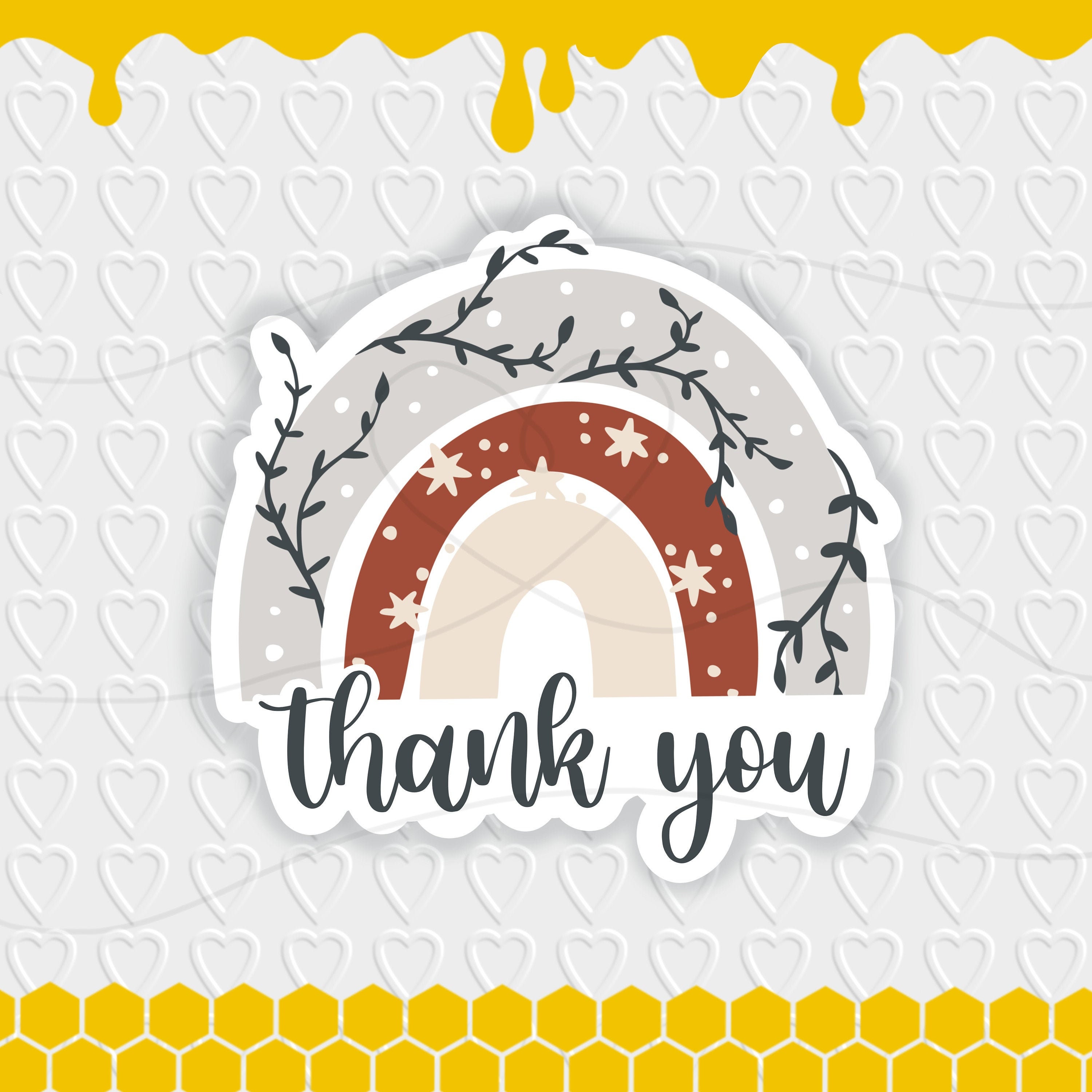 Boho Rainbow Thank You Digital Design Thank You Packaging - Etsy