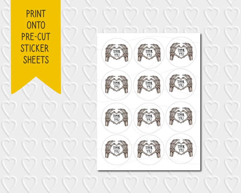 Thank You Skeleton Hands Heart Digital Design Spooky Thank - Etsy