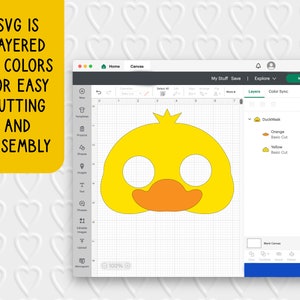 Duck Mask SVG Cut File and PNG | Great for Spring Crafting, Classroom ...