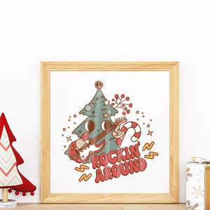 Retro Rockin' Around the Christmas Tree Digital Design | Holiday Design ...