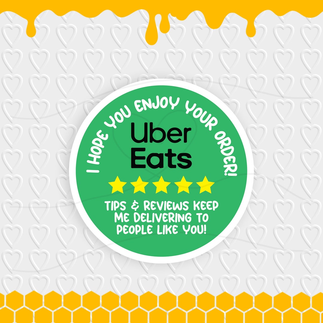 Food Delivery Driver Uber Eats Inspired Sticker Design | Delivery Order ...