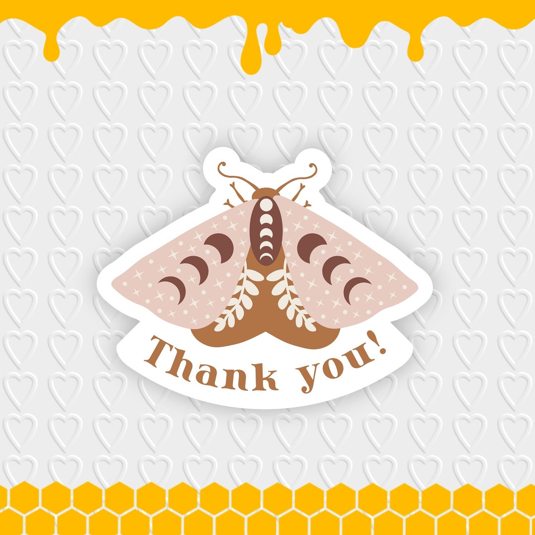 Thank You Mystical Moth Digital Design | Boho and Celestial Small ...