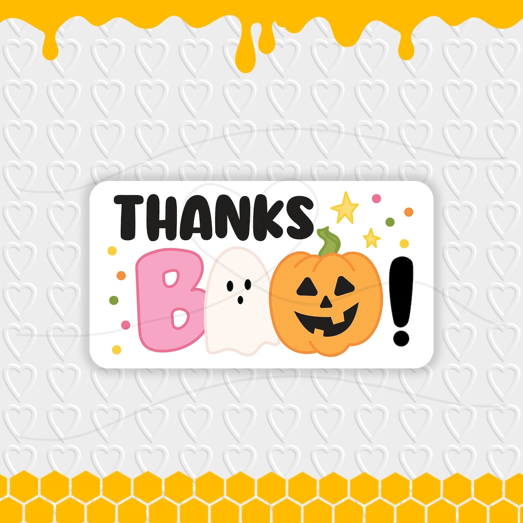 Thanks Boo Cute Halloween Digital Design | Spooky Thank You Packaging ...