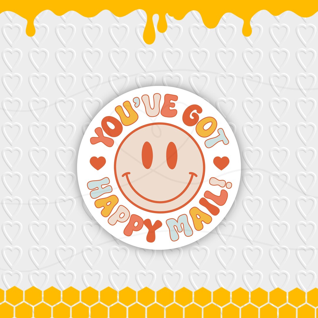 You've Got Happy Mail Groovy Smile Digital Design | Small Business ...
