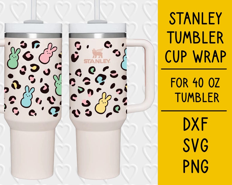 Stanley 40 Oz Tumbler Cup Wrap Easter Peeps and Leopard Print - Etsy