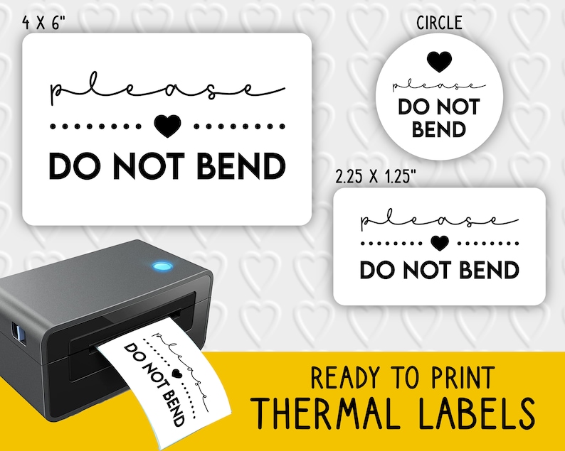 Please Do Not Bend Thermal Label Designs Small Business - Etsy