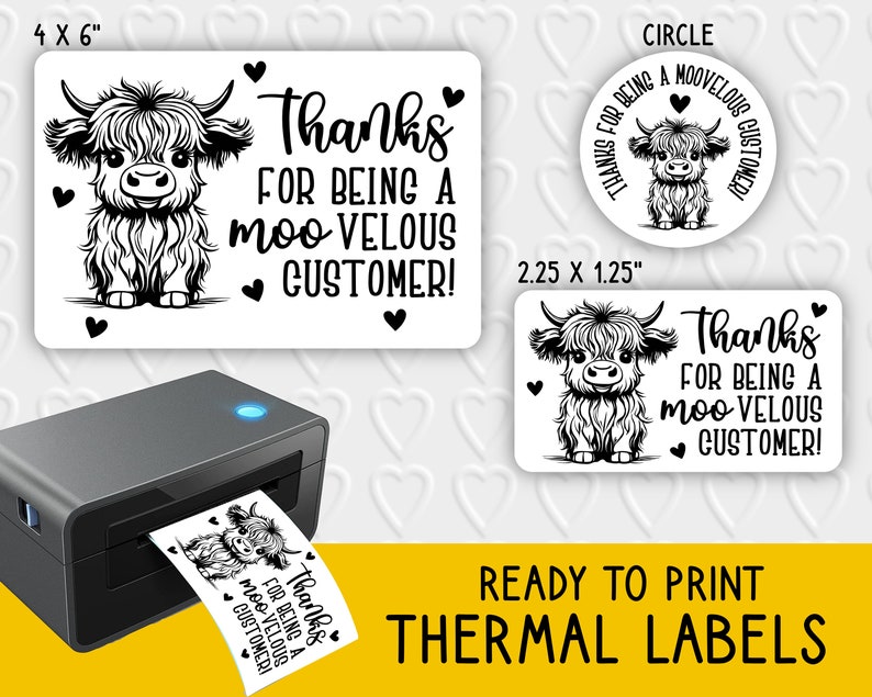 Thanks for Being A Moovelous Customer Thermal Label Designs | Cow Small ...