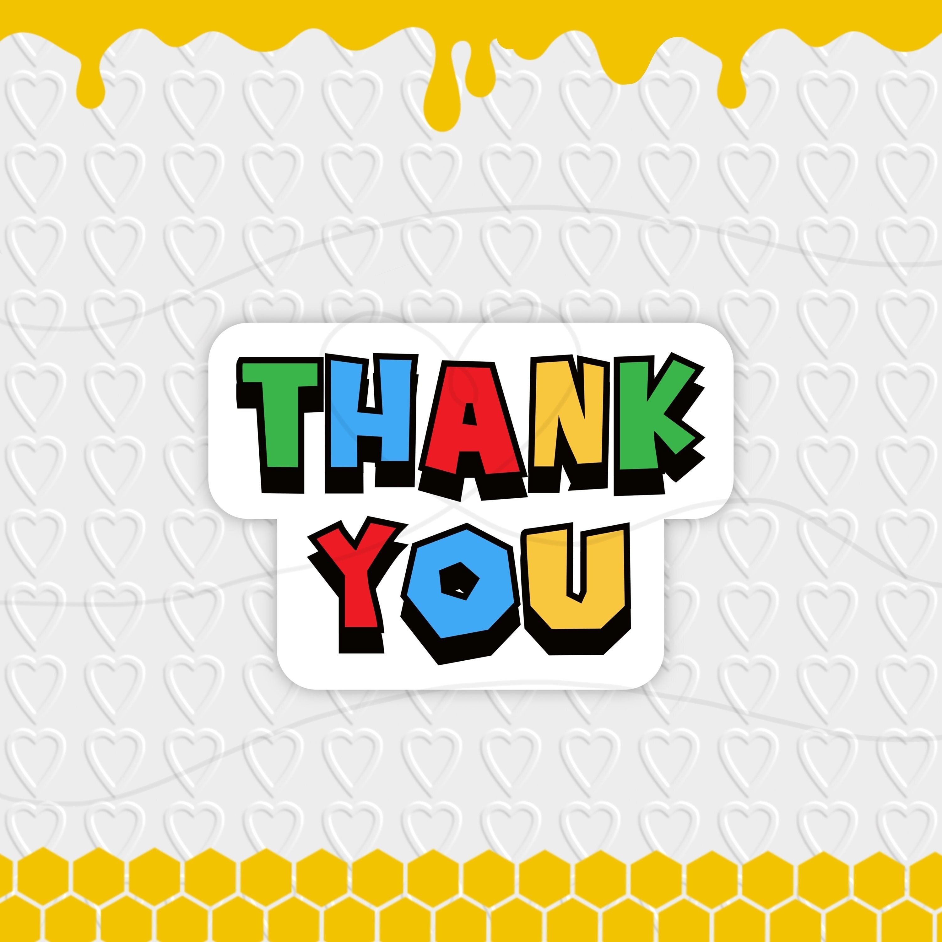Super Mario Inspired Thank You Digital Design Small Business Etsy