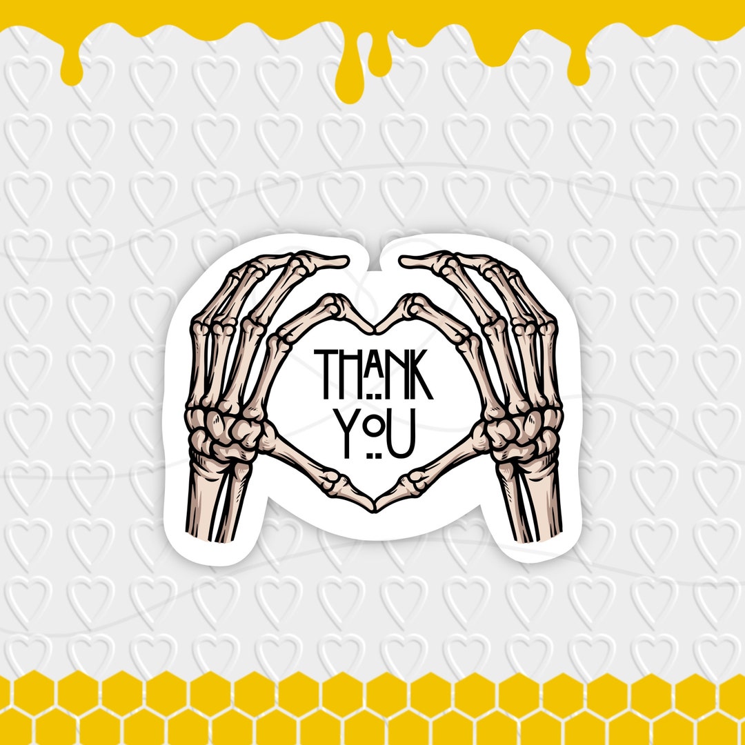 Thank You Skeleton Hands Heart Digital Design | Spooky Thank You ...