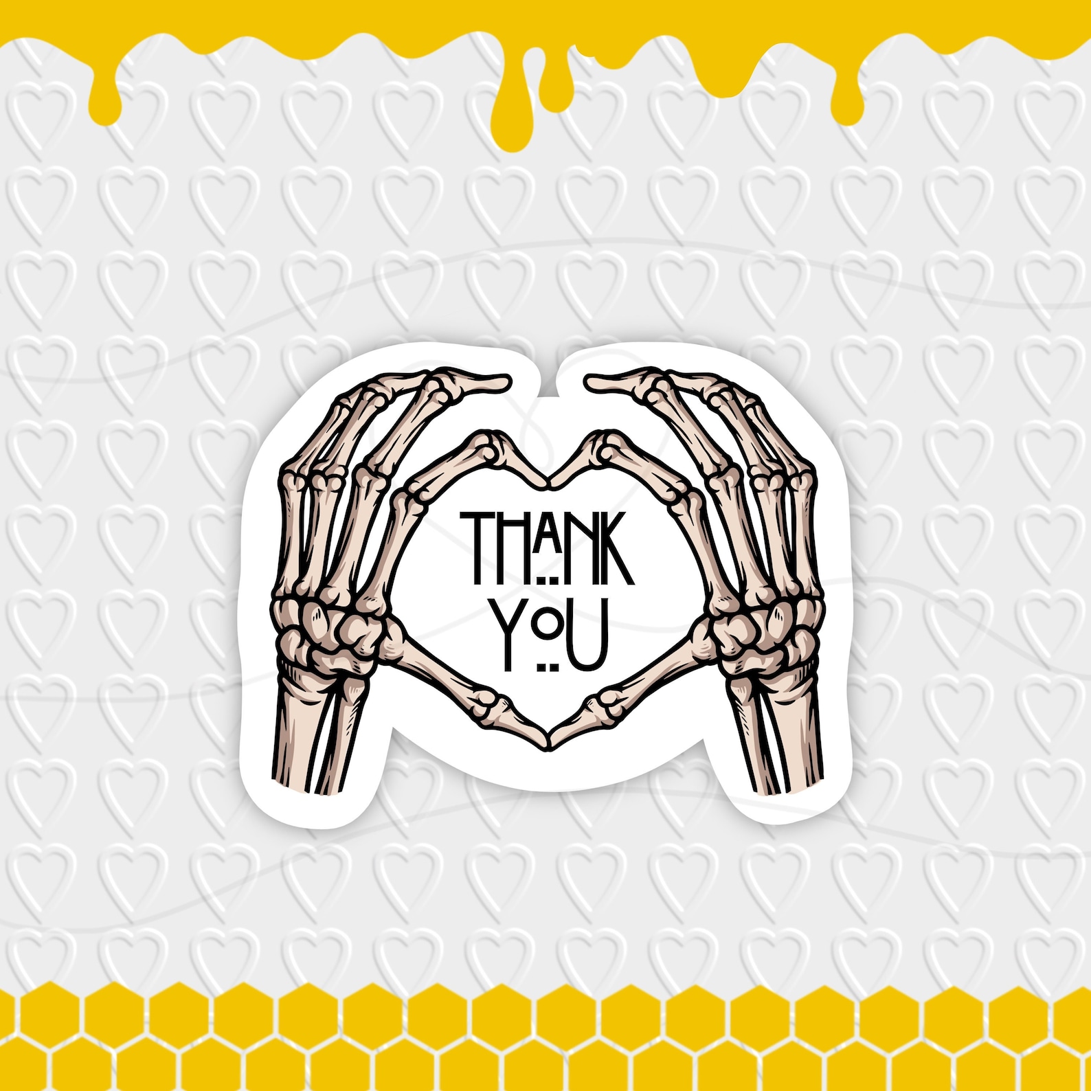 Thank You Skeleton Hands Heart Digital Design | Spooky Thank You ...