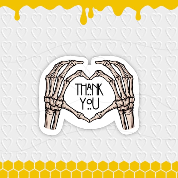 Thank You Skeleton Hands Heart Digital Design Spooky Thank - Etsy