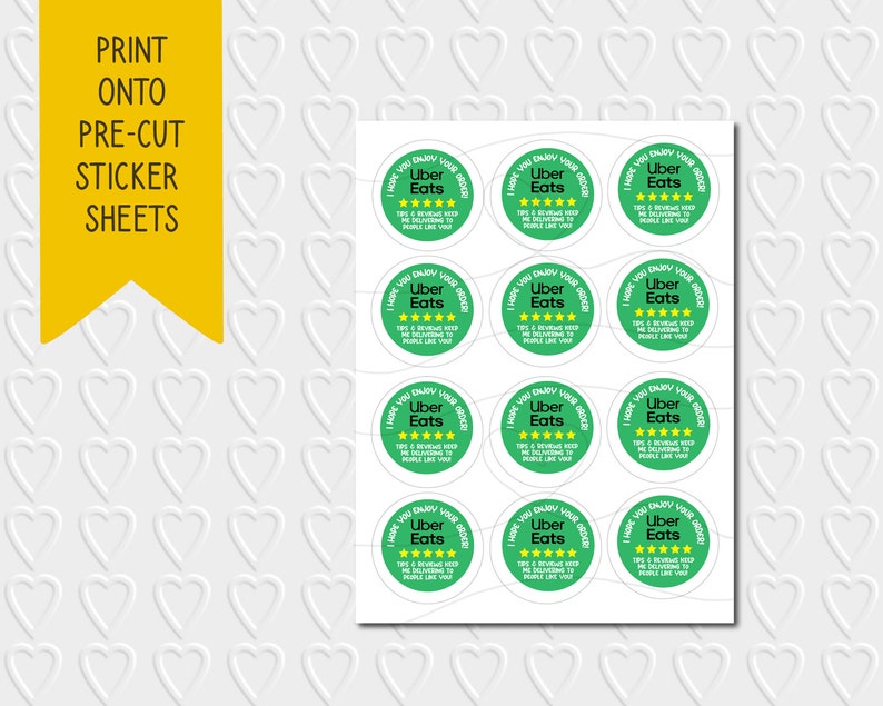 Food Delivery Driver Uber Eats Inspired Sticker Design | Delivery Order ...