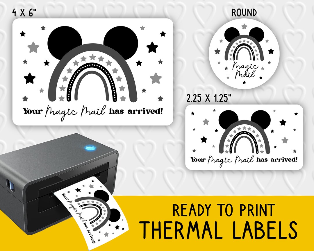 Magic Mail Rainbow Thermal Label Designs | Mickey Inspired Small ...