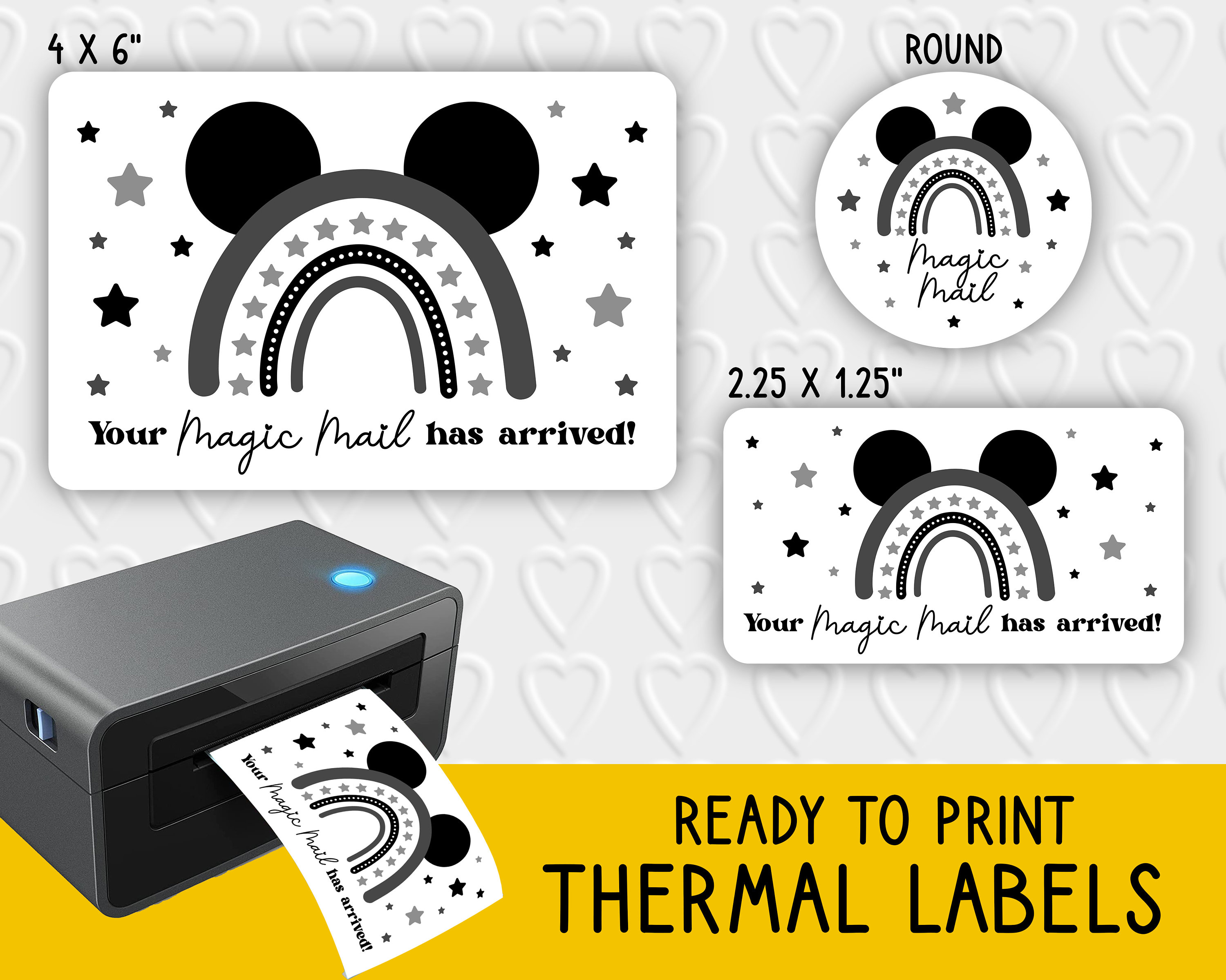 Magic Mail Rainbow Thermal Label Designs Mickey Inspired - Etsy