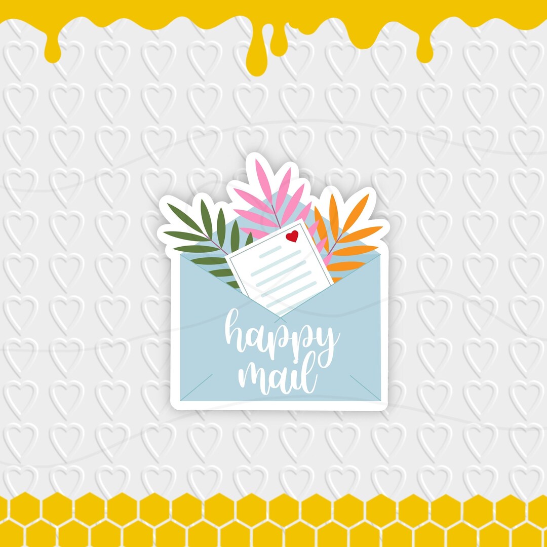 Happy Mail Blue Envelope Digital Design | Small Business / Pen Pal ...