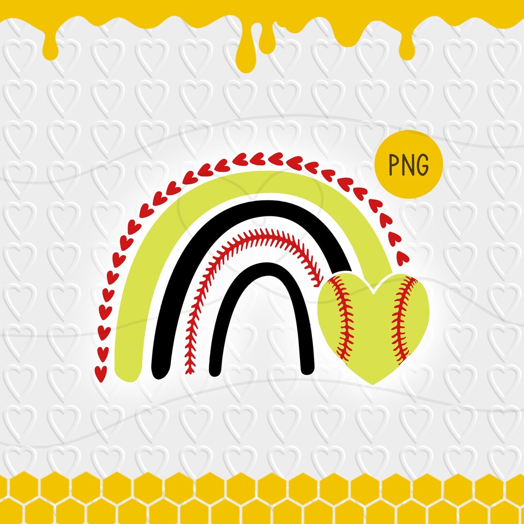 Softball Rainbow Digital Design | for Sublimation Crafting & More | PNG ...