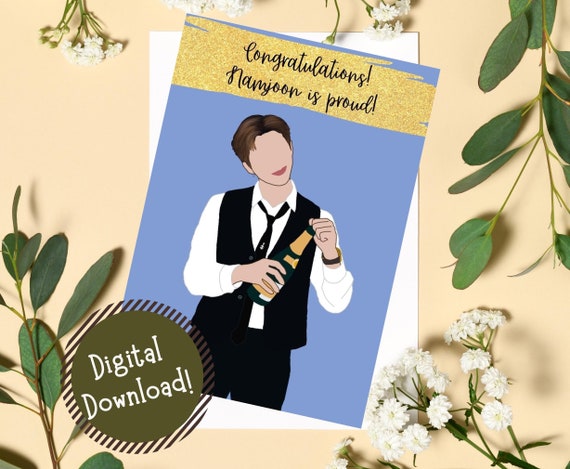 Printable BTS RM Congratulations Namjoon is Proud Greeting | Etsy