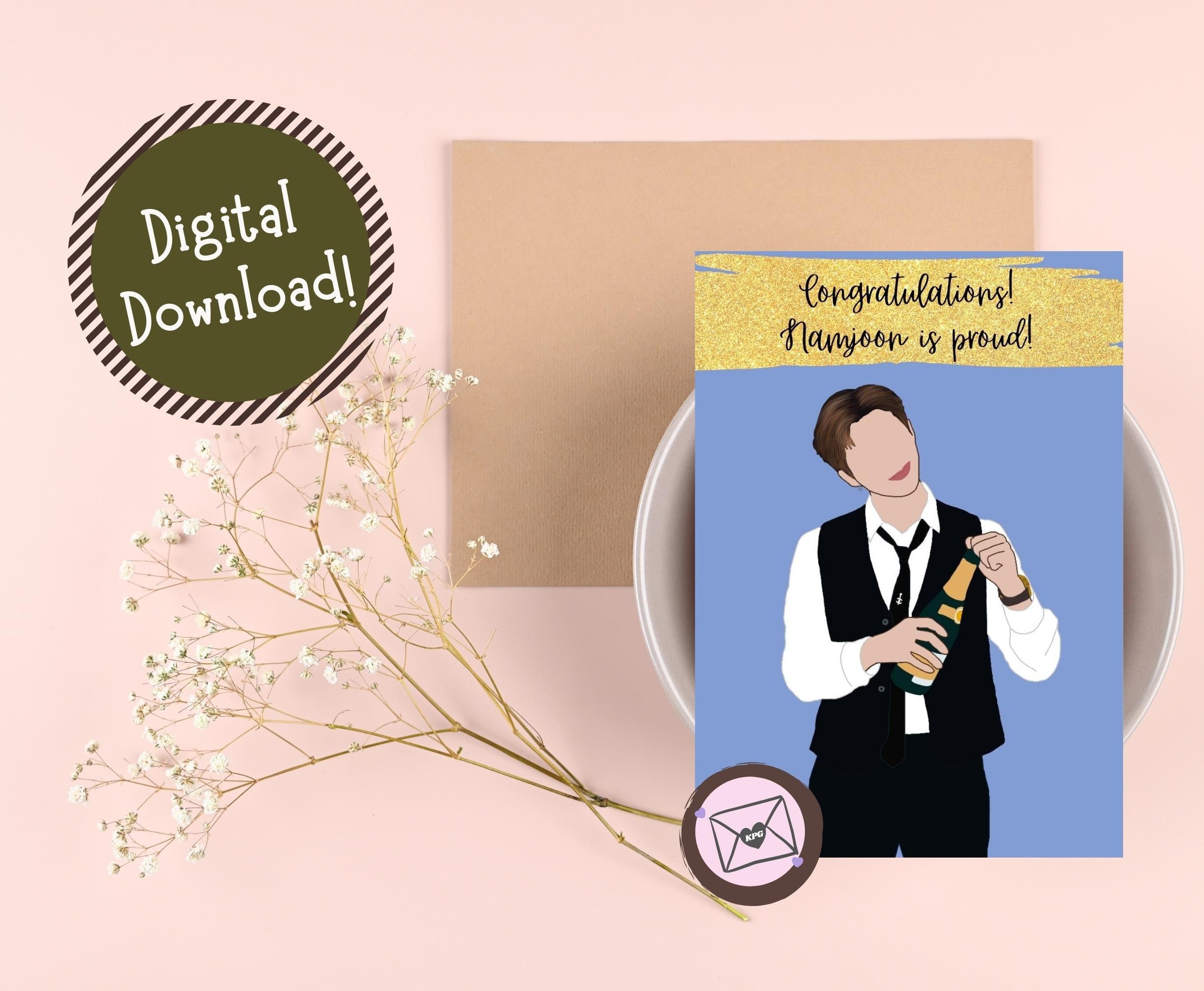 Printable BTS RM Congratulations Namjoon is Proud Greeting - Etsy