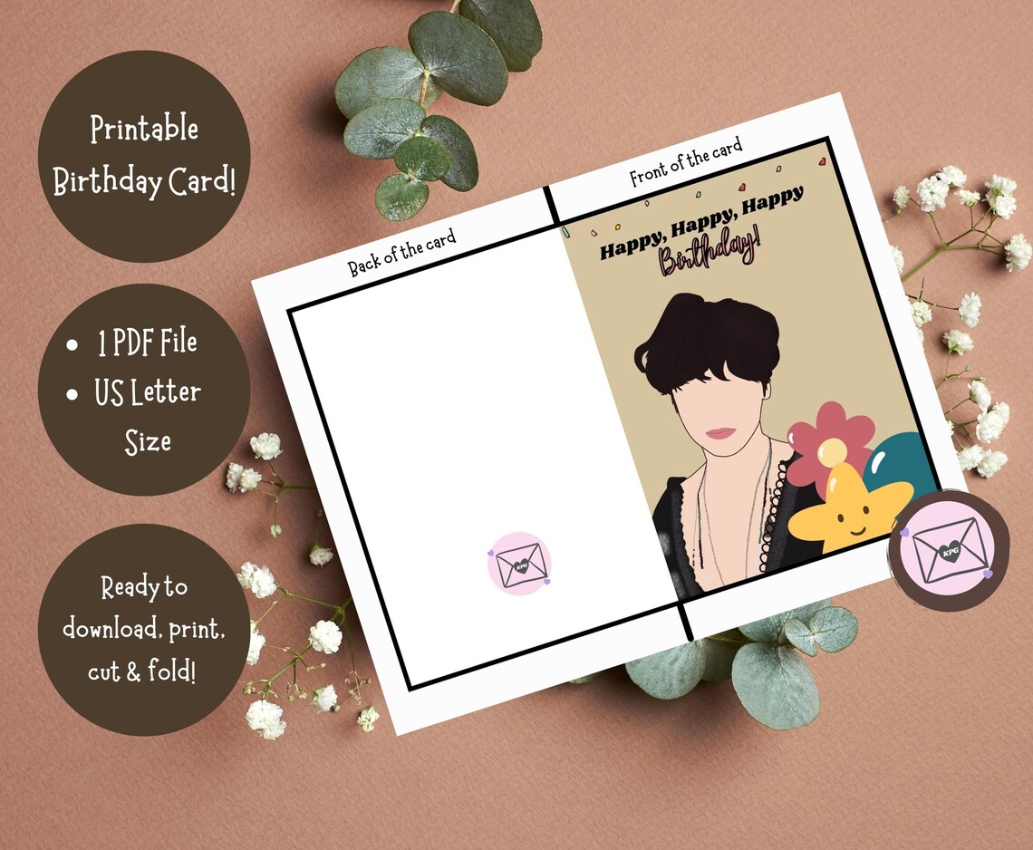 Printable TXT Huening Kai Happy Happy Happy Birthday - Etsy