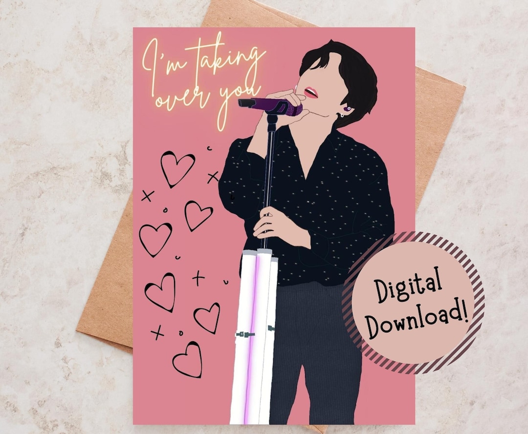 Printable BTS JK Jungkook Valentine's Day Greeting Card, Anniversary ...