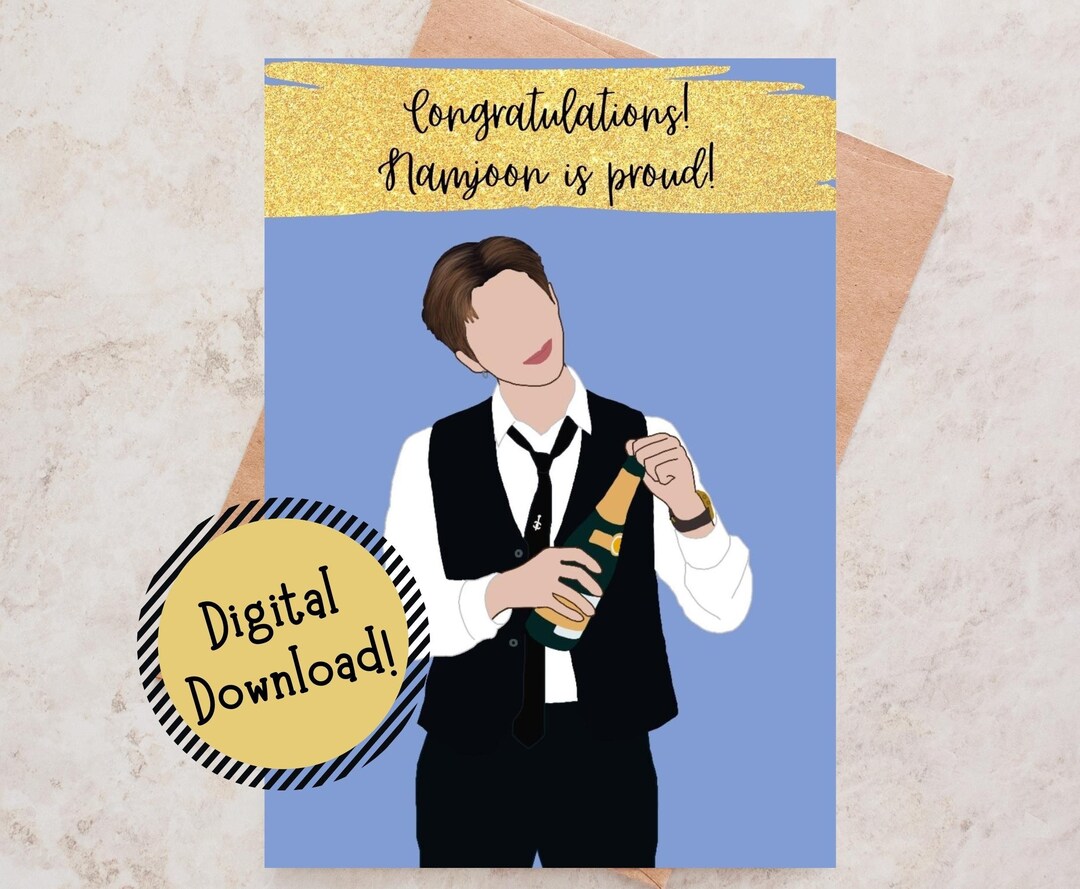 Printable BTS RM Congratulations Namjoon is Proud Greeting Card ...