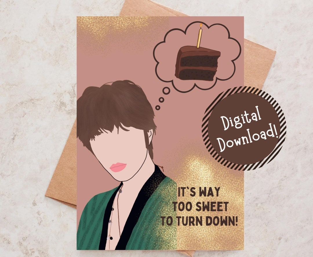 Printable TXT Beomgyu It's Way Too Sweet to Turn Down! Birthday Card ...