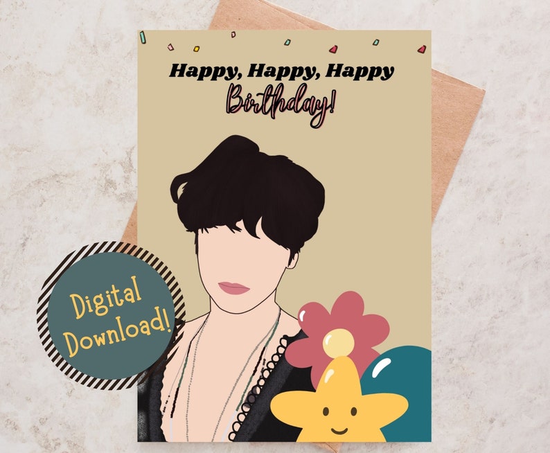 Printable TXT Huening Kai Happy Happy Happy Birthday - Etsy