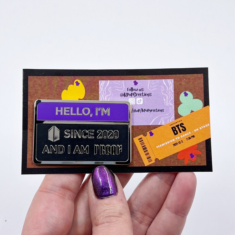 BTS Hello I'm Army Since 2020 and I Am Proof Enamel Pin - Etsy