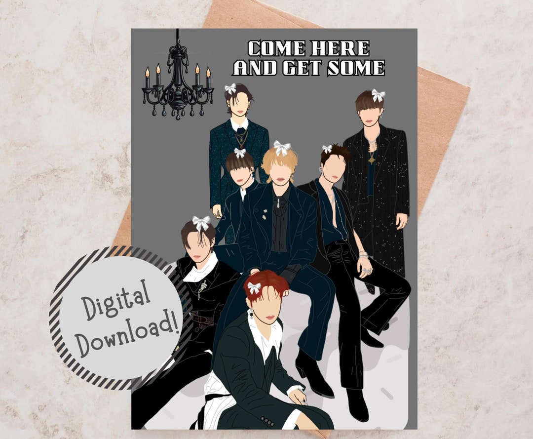 Printable Enhypen "come Here and Get Some" Birthday Card, Kpop Greeting ...