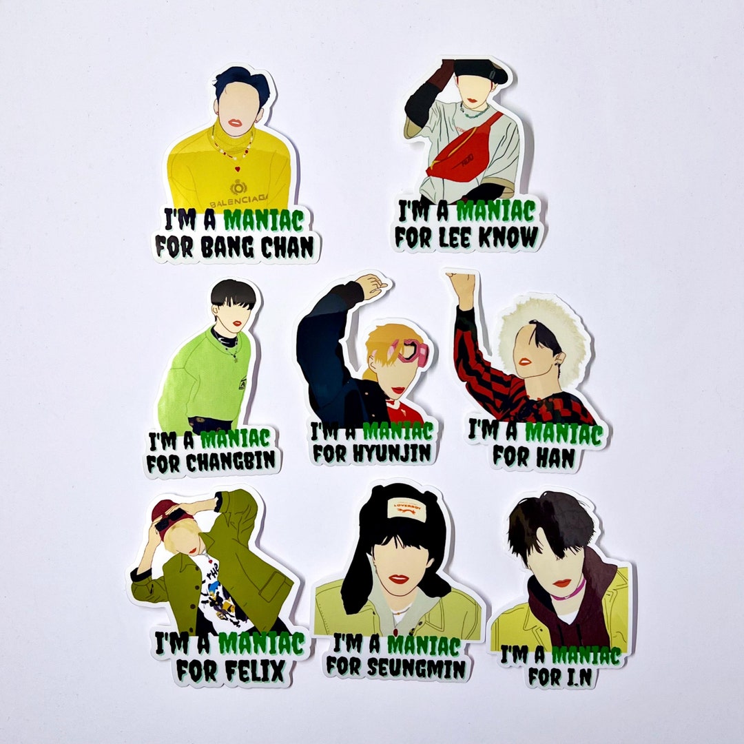 I'm a Maniac for Stray Kids Laminated Glossy Vinyl Stickers - Etsy