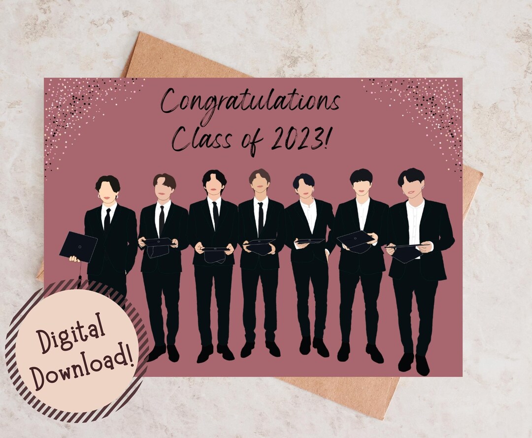 Printable BTS Congratulations Class of 2023 Graduation Greeting Card ...