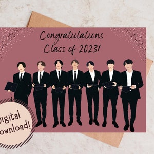 Printable BTS Congratulations Class of 2023 Graduation Greeting Card ...