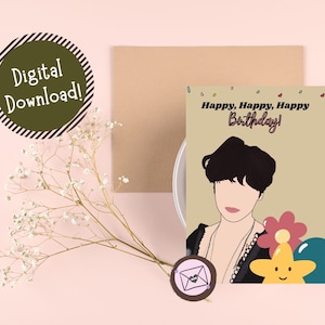 Printable TXT Huening Kai Happy, Happy, Happy Birthday! Birthday Card ...