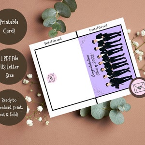 Printable BTS Congratulations Class of 2023 Purple Graduation Greeting ...